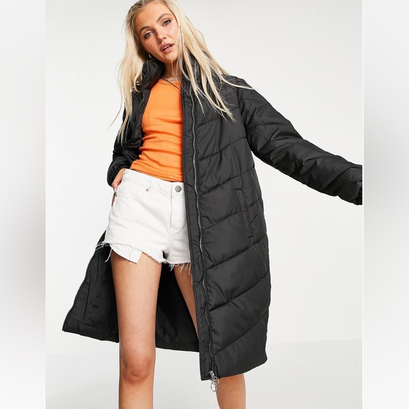 ASOS | Jackets & Coats | Nwt Asosjdy Finno Long Padded Black Jacket ...